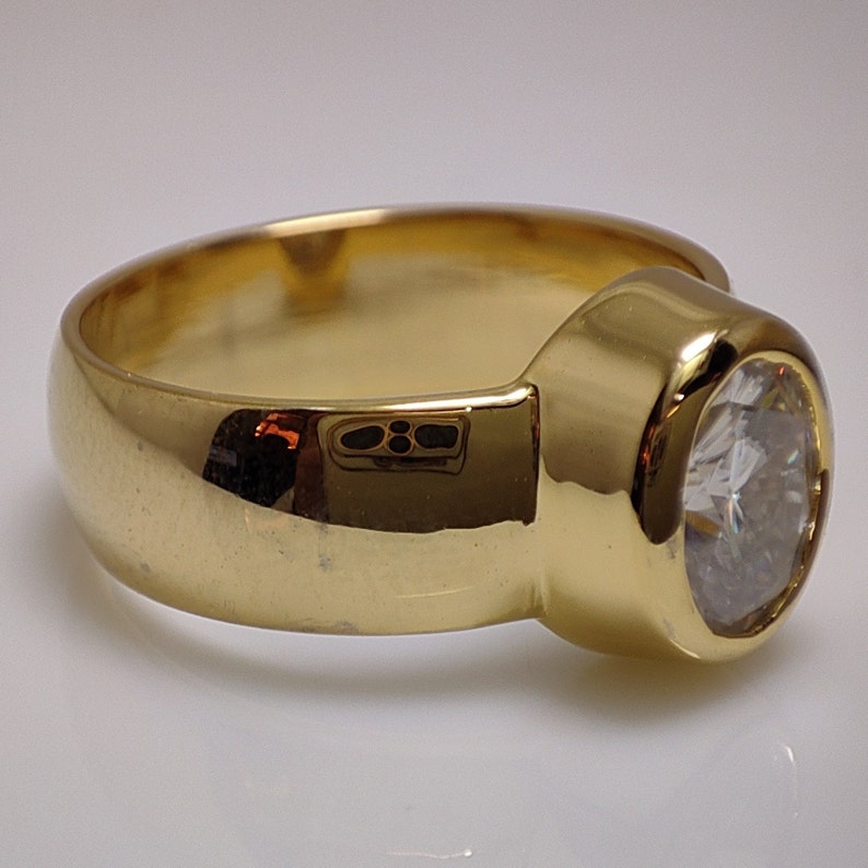 Oval Moissanite Engagement Ring 1.33 Ct Solitaire Diamond, 14K Yellow ...