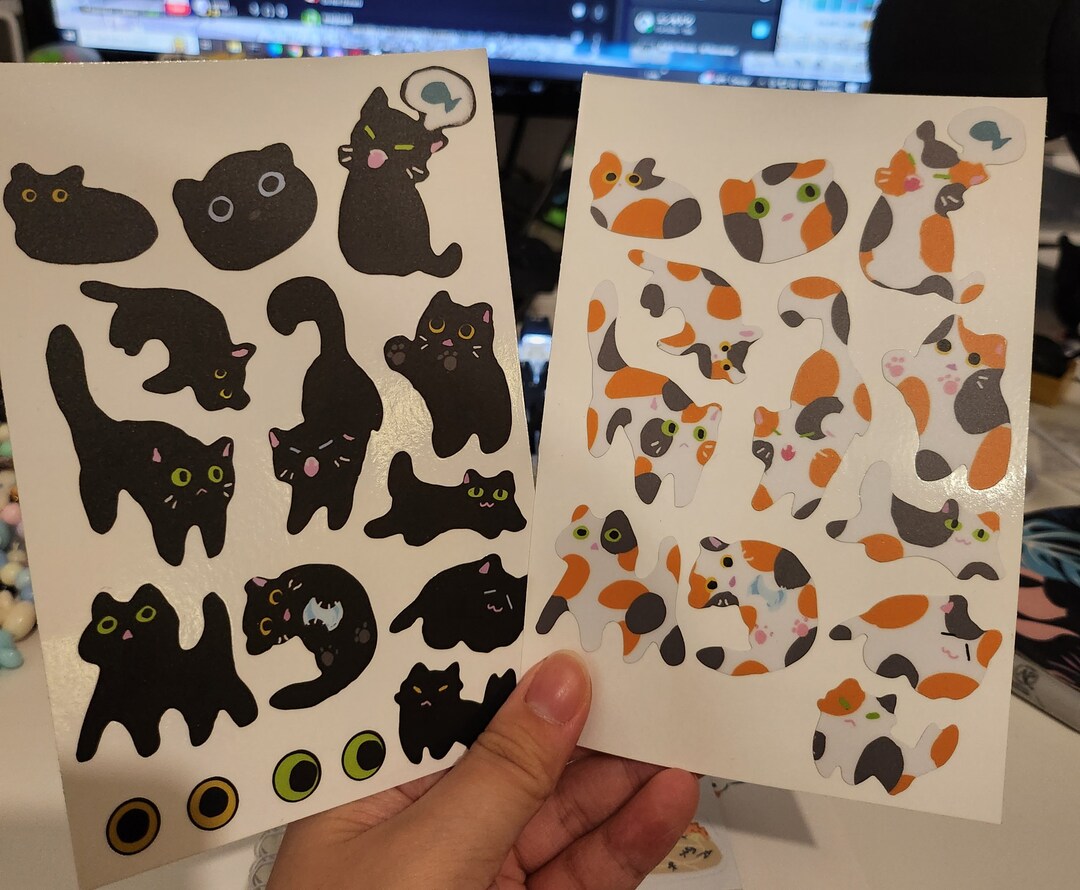 Cut Out Cats Sticker Sheet - Etsy