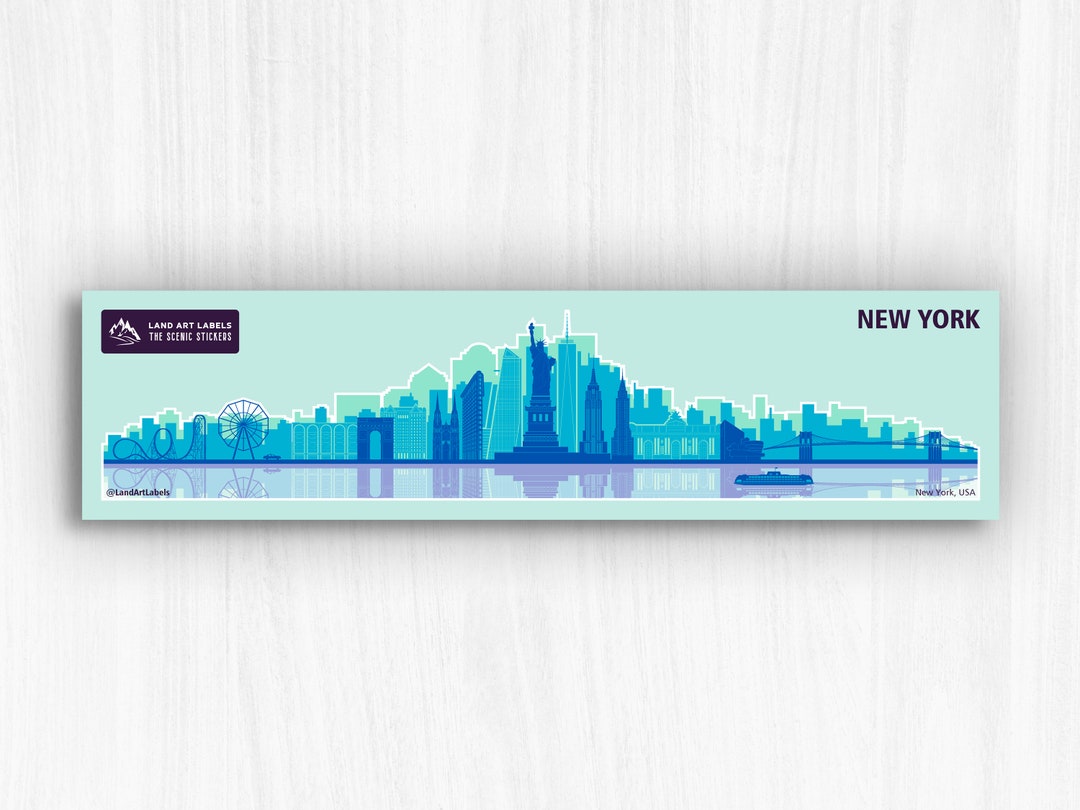 New York City Landmark Sticker: Waterproof Vinyl Travel Art - Etsy