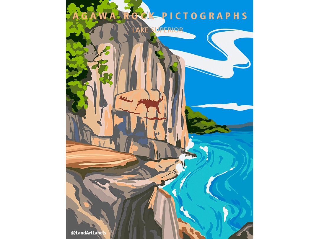 Agawa Rock Pictographs, 2.5"x3.2" Magnet - Etsy