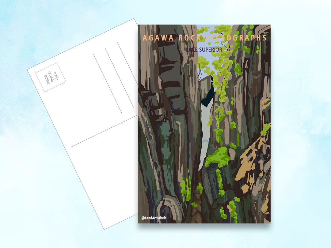 Agawa Rocks Pictographs 4" X 6" Postcard - Etsy