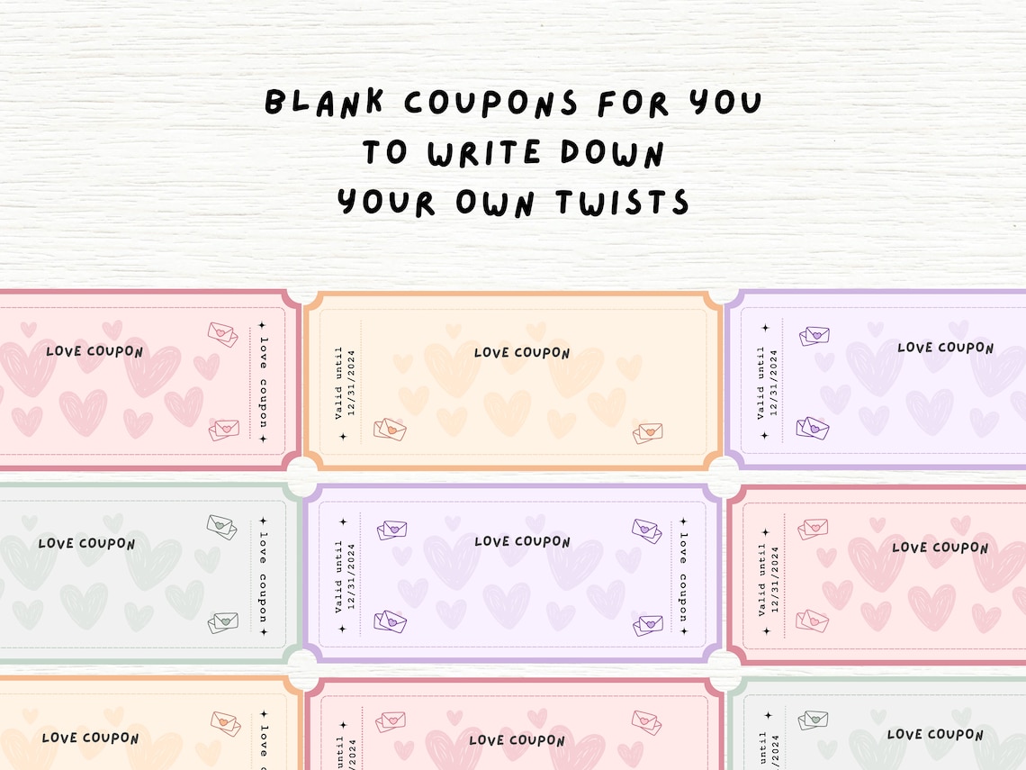 35 DIY Printable Love Coupons Book - Perfect Anniversary or Valentine's ...