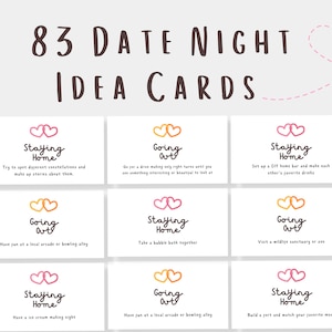 83 Couple Date Night Idea Cards for Boyfriend Girlfriend | Fun & Cute ...
