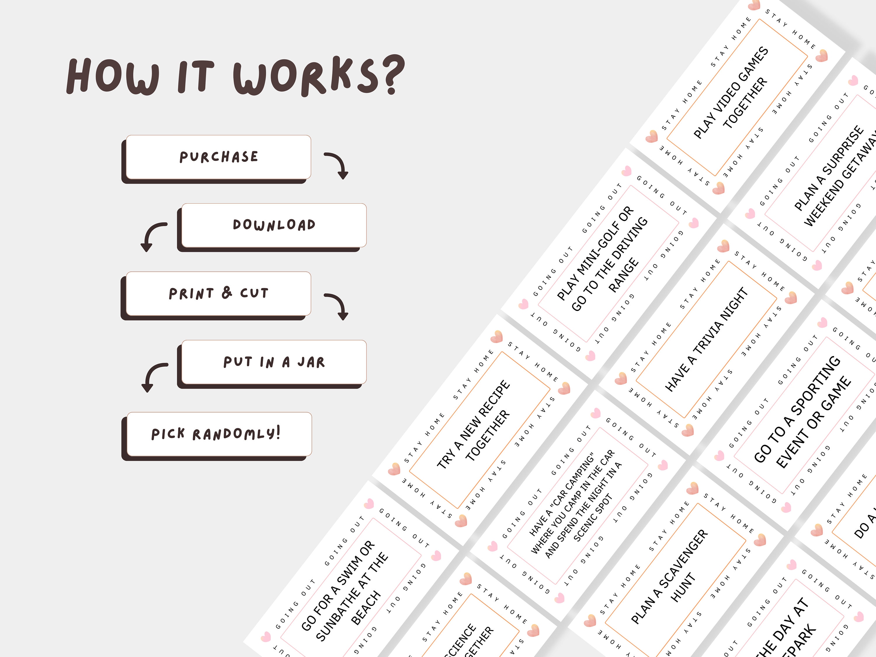 83 Couple Date Night Idea Cards | Printable Date Ideas & Relationship ...