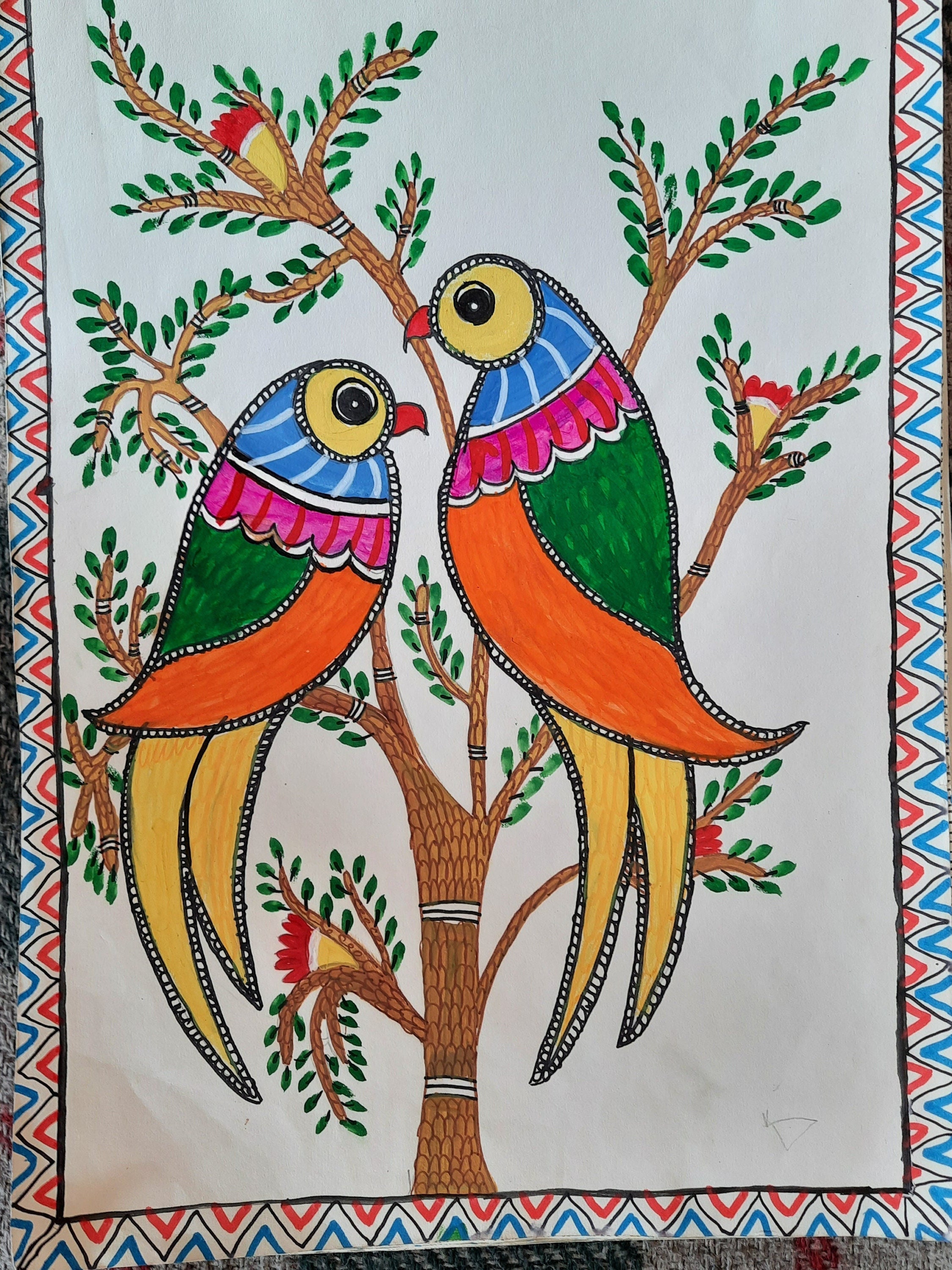 Madhubani Art Parrot | atelier-yuwa.ciao.jp