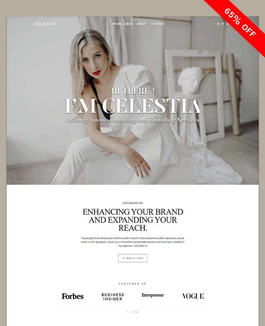 Celestia Life Coach Wordpress Theme | Modern Business Website Template for Coaches - Etsy