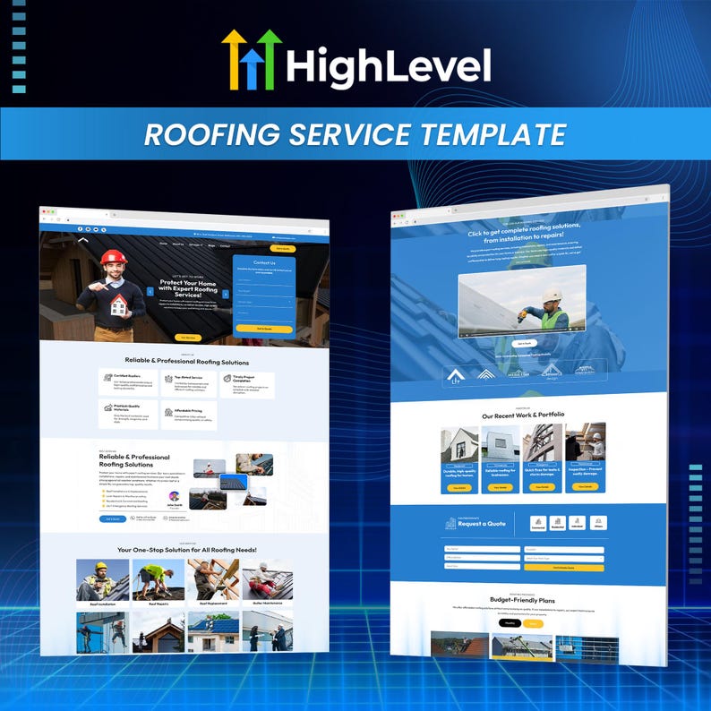 Gohighlevel Roofing Website Template: Modern Custom Design (digital ...