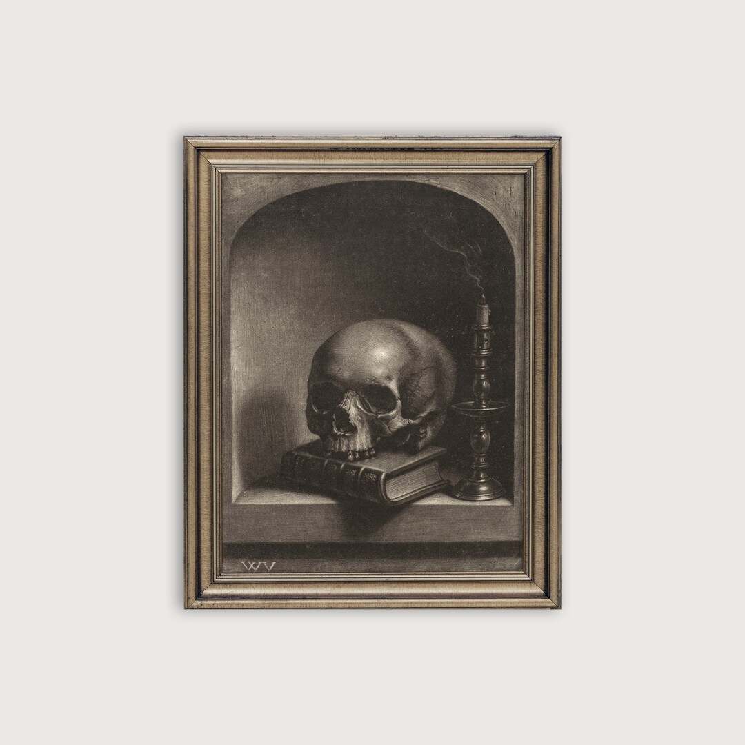 Dark Academia Decor, Moody Vintage Printable Art, Antique Vanitas Still ...
