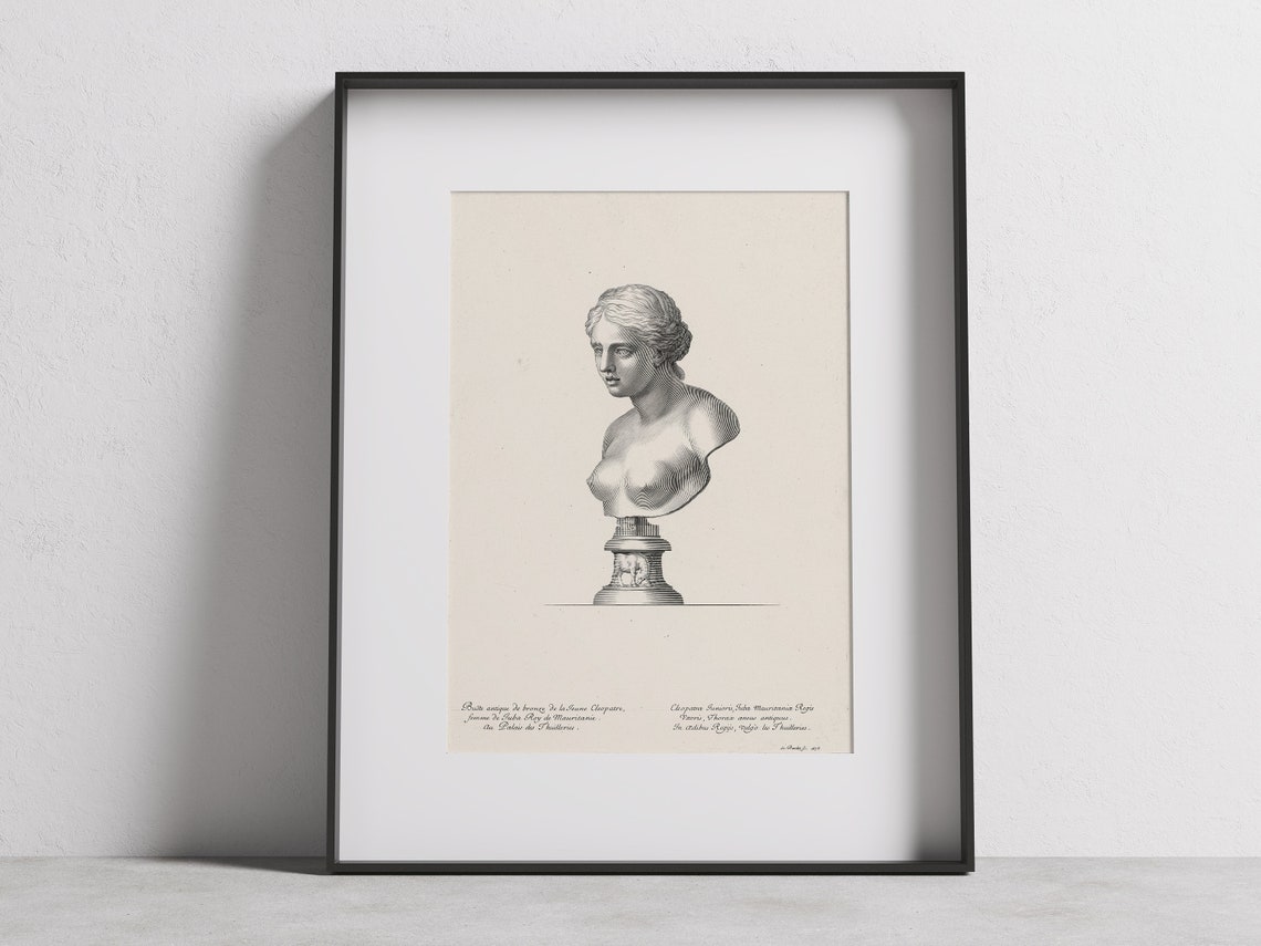 Antique Bust Statue Printable Art, Vintage Engraving Downloadable Art ...