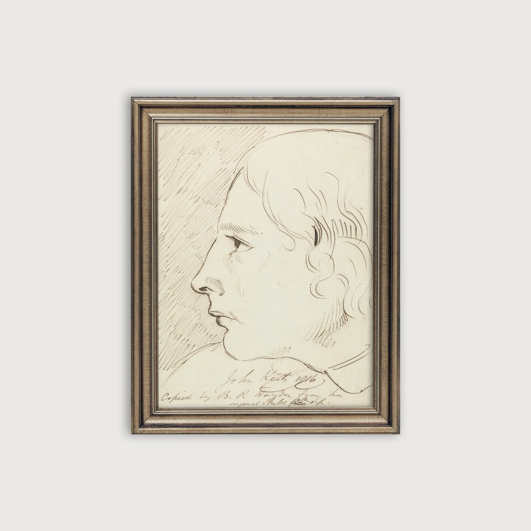 Vintage MALE PORTRAIT SKETCH, Antique Sketch Downloadable Art Print ...