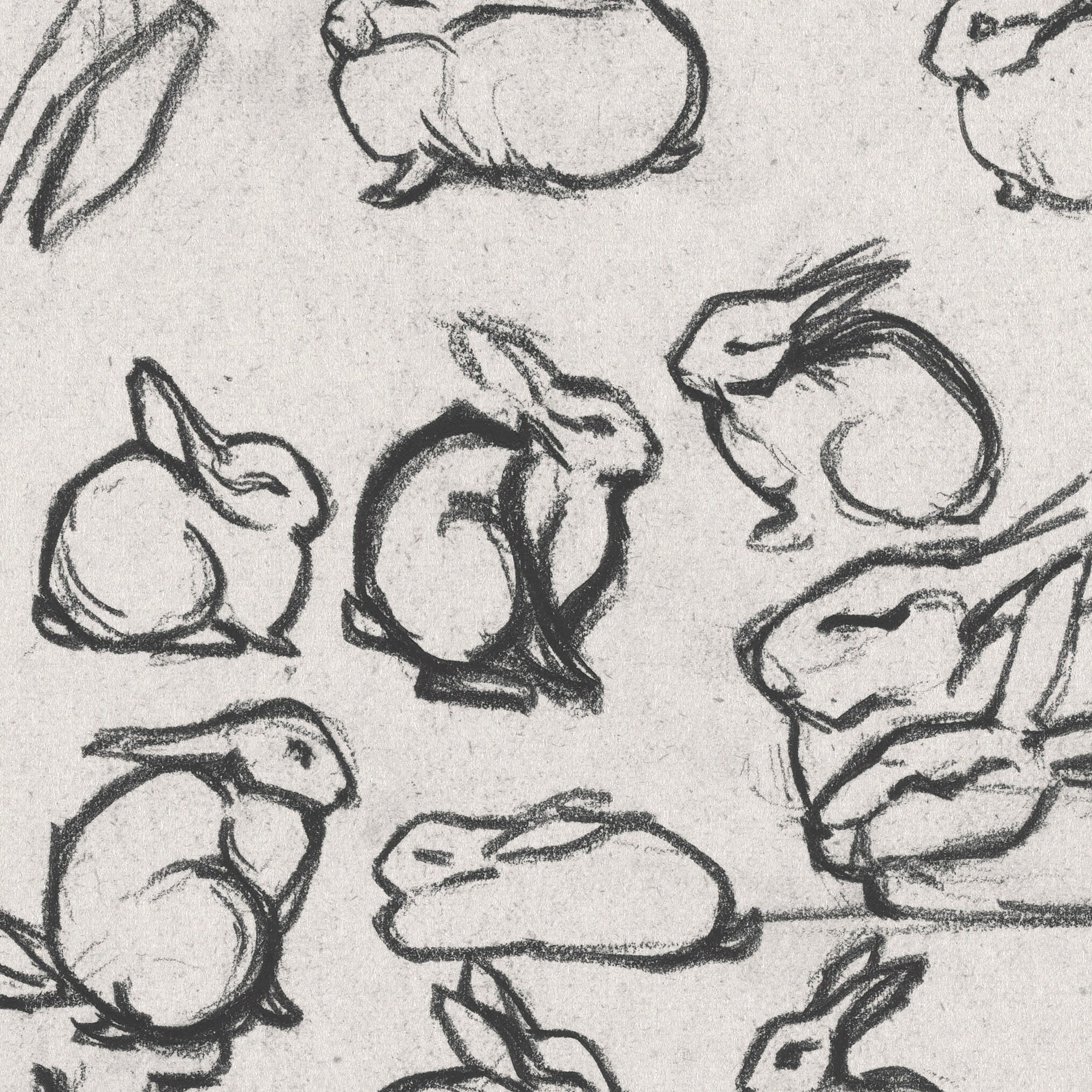 Vintage RABBIT SKETCH Print, Vintage Easter Decor, Easter Printable ...