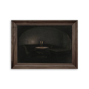 Dark Academia Decor, Moody Vintage Printable Art, Antique Interiors Oil ...