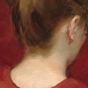 Vintage PORTRAIT PAINTING, Red Portrait of A Woman, Eclectic Victorian ...