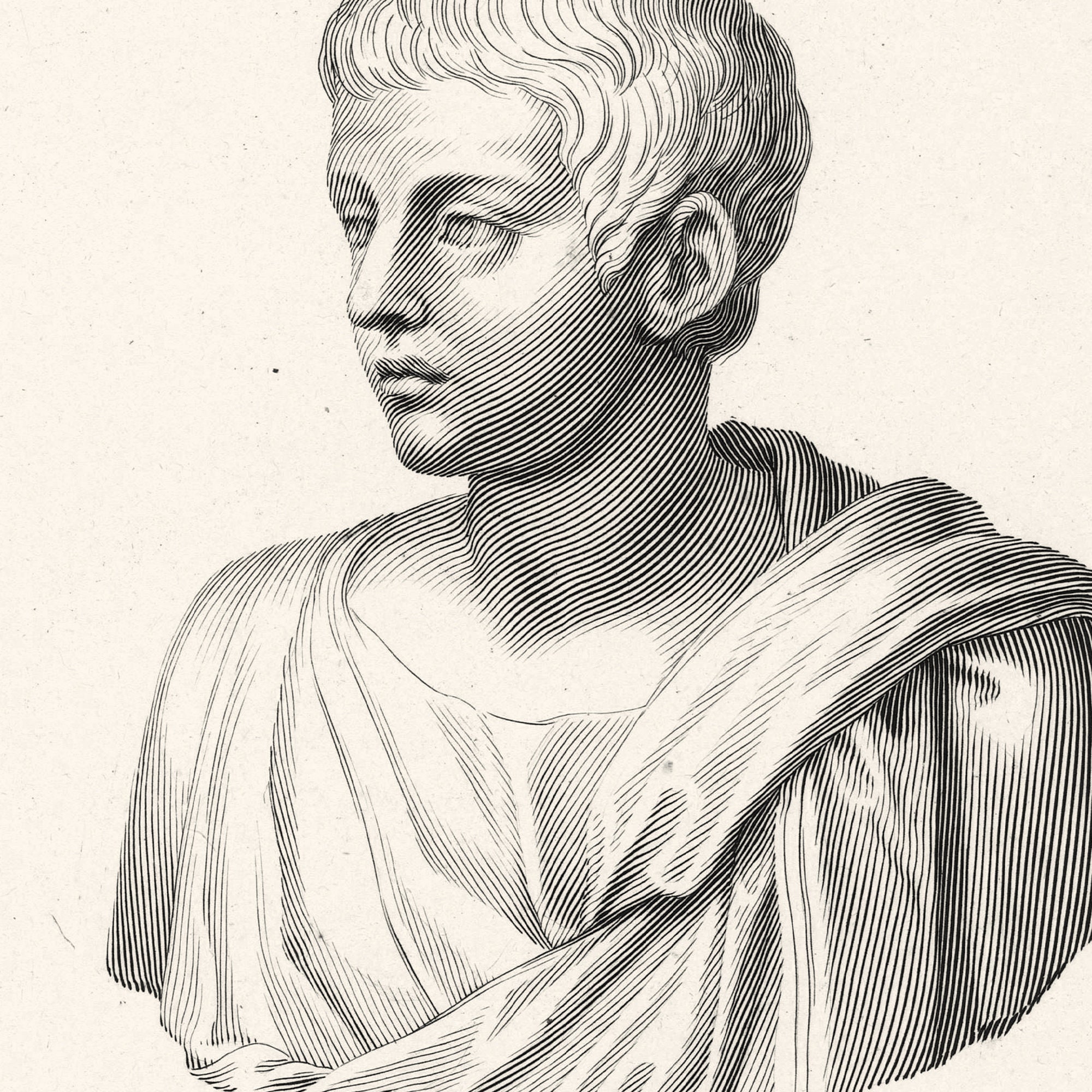 Antique Bust Statue Printable Art, Vintage Engraving Downloadable Art ...