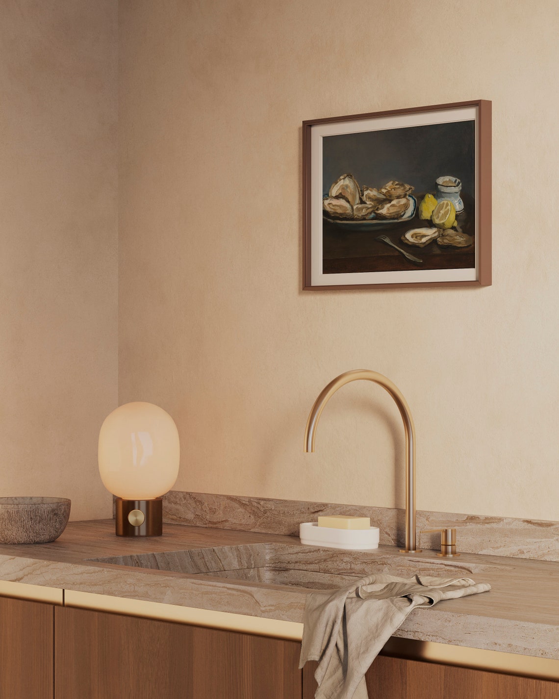 Vintage KITCHEN STILL LIFE Printable Art, Oysters Still Life Oil ...