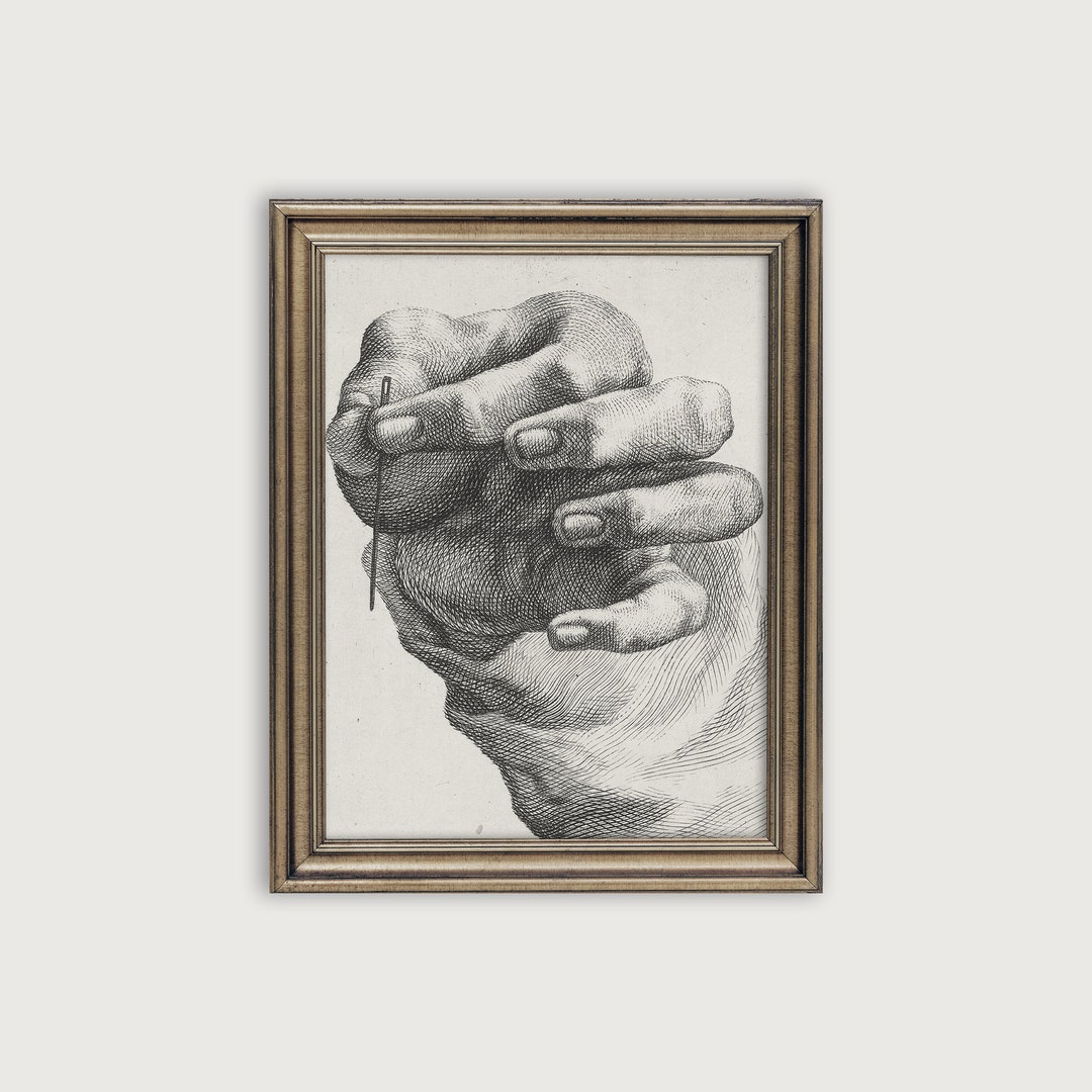 Antique HAND ENGRAVING Printable Art, Vintage Hand Study Drawing, Hand ...