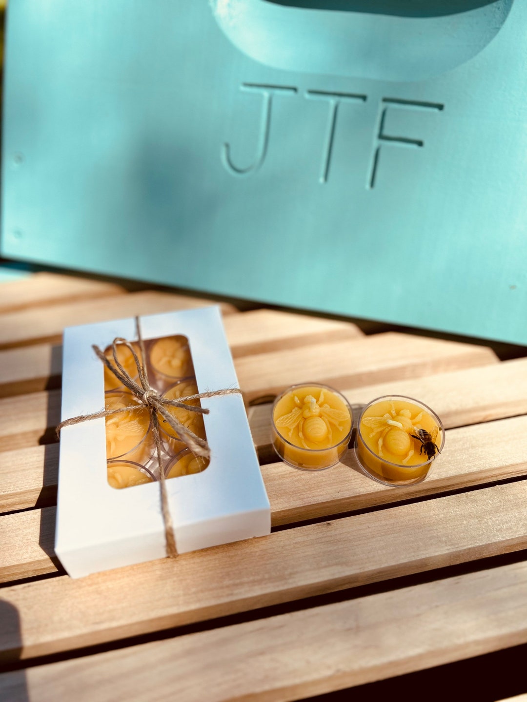 Queen Bee Tea Light Pure Beeswax 6 Pack - Etsy