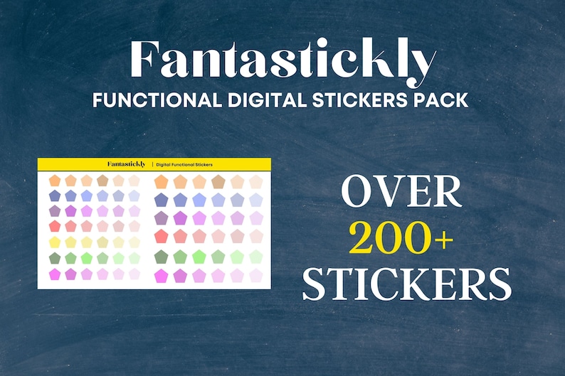 200 Functional Digital Stickers Dots, Hexagons, Translucent-colored ...