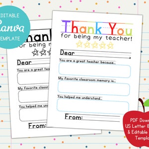 Thank You for Being an Awesome Teacher Editable Canva Template Teacher ...