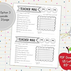 Positive Note Home, Teacher Mail Printable PDF, Instant Download ...