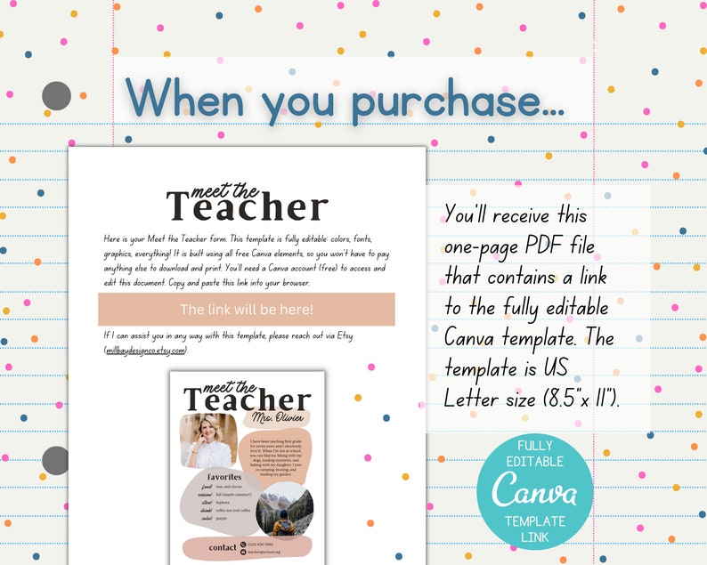 Meet the Teacher Handout Neutral Colors & Organic Shapes - Etsy