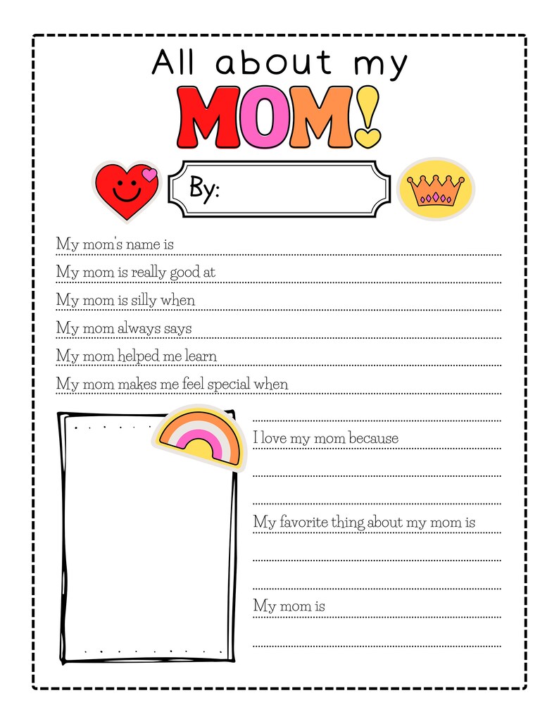 All About My Mom, Mother's Day Printable PDF, US Letter 8.5x11, Instant ...