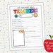All About My Teacher, Teacher Appreciation Week Printable PDF, Instant ...