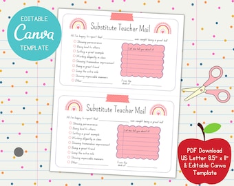 Positive Note Home, Teacher Mail Printable PDF, Instant Download ...