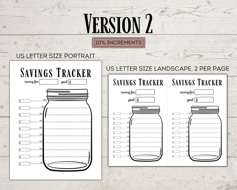 Mason Jar Savings Tracker, Printable PDF, Instant Download, Personal ...