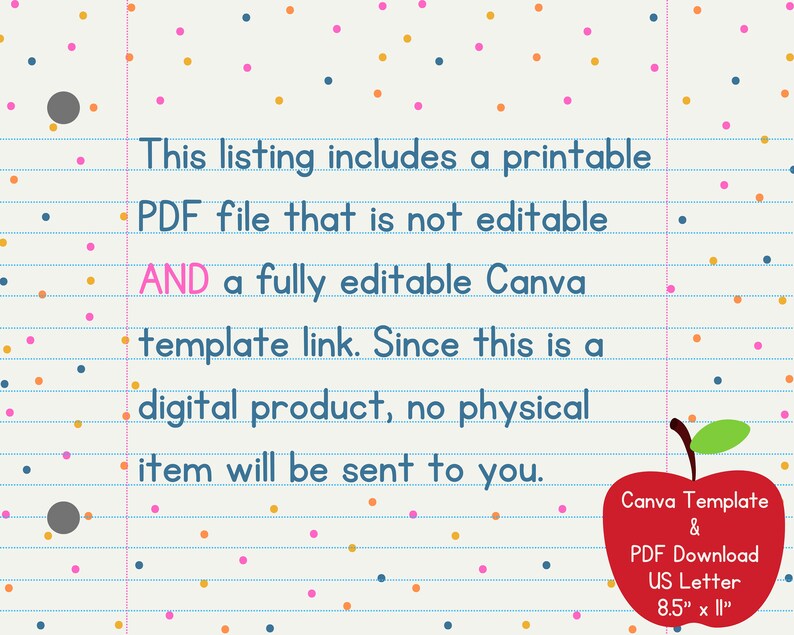 Substitute Teacher Mail Printable PDF, Editable Canva Template ...