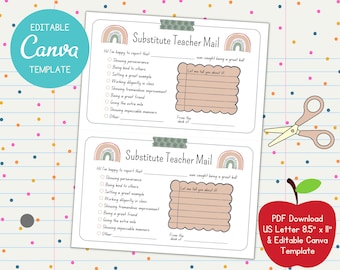 Positive Note Home, Teacher Mail Printable PDF, Instant Download ...