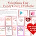 Valentine's Day Candy Grams, Printable PDF, US Letter 8.5x11, Instant ...