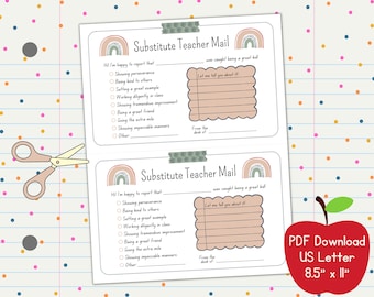 Positive Note Home, Teacher Mail Printable PDF, Instant Download ...