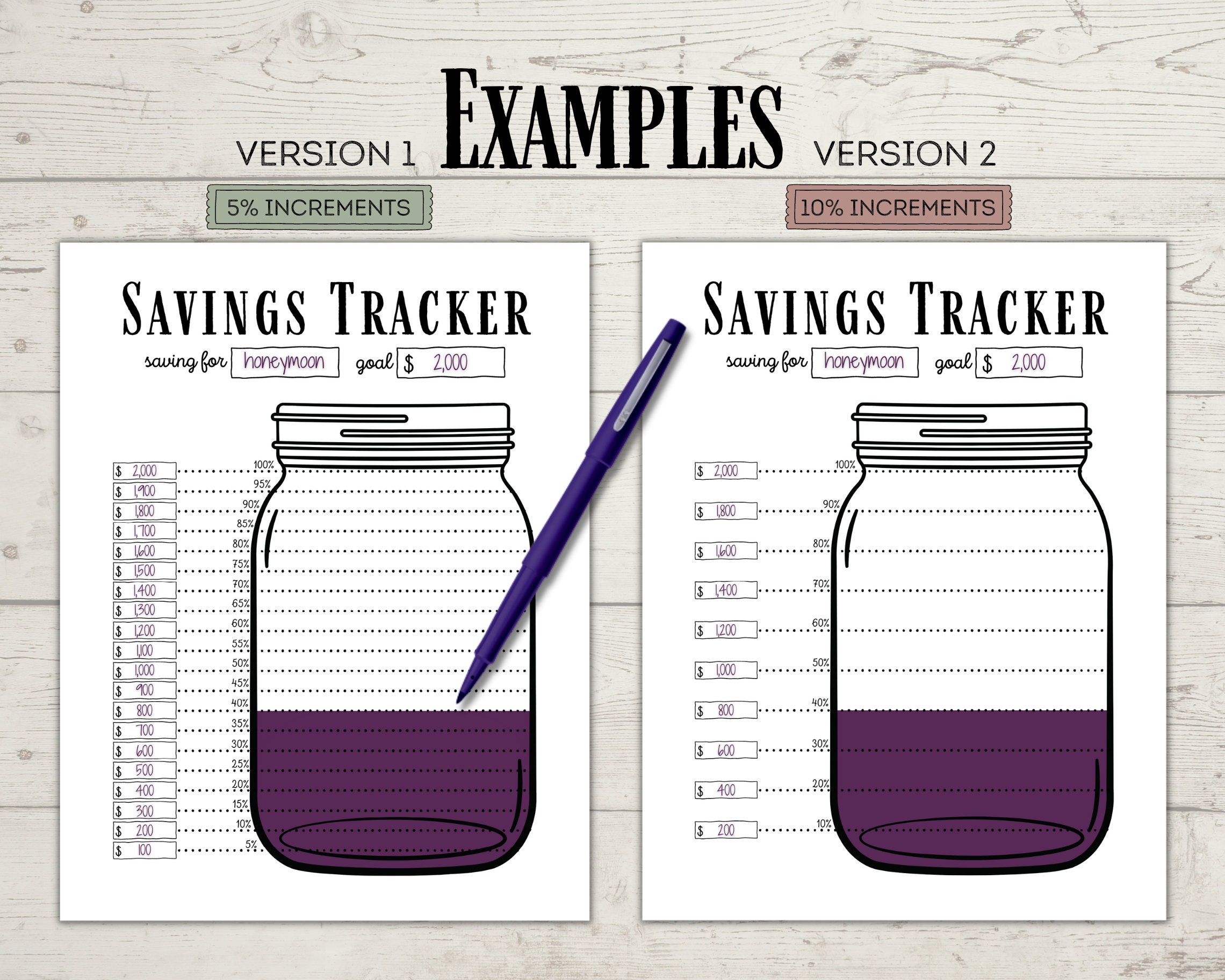 Mason Jar Savings Tracker, Printable PDF, Instant Download, Personal Finance, Budgeting ...