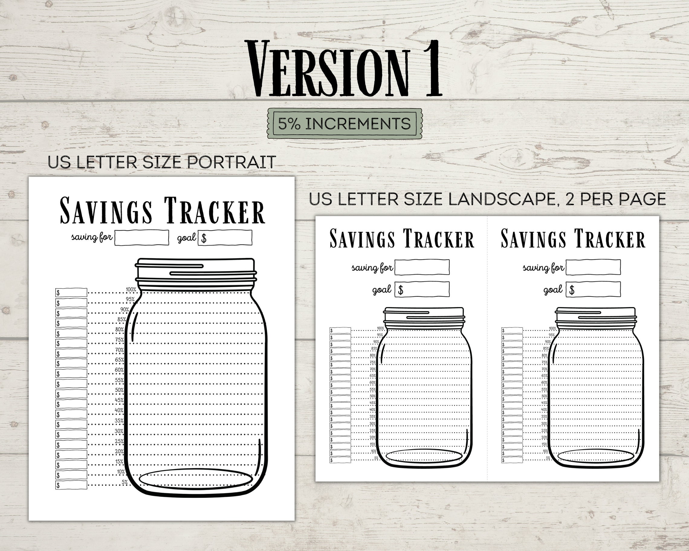 Mason Jar Savings Tracker, Printable PDF, Instant Download, Personal ...