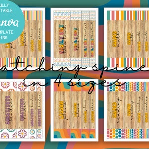 Groovy 70s Binder Covers & Spines, 6 Designs, Fully Editable Canva ...