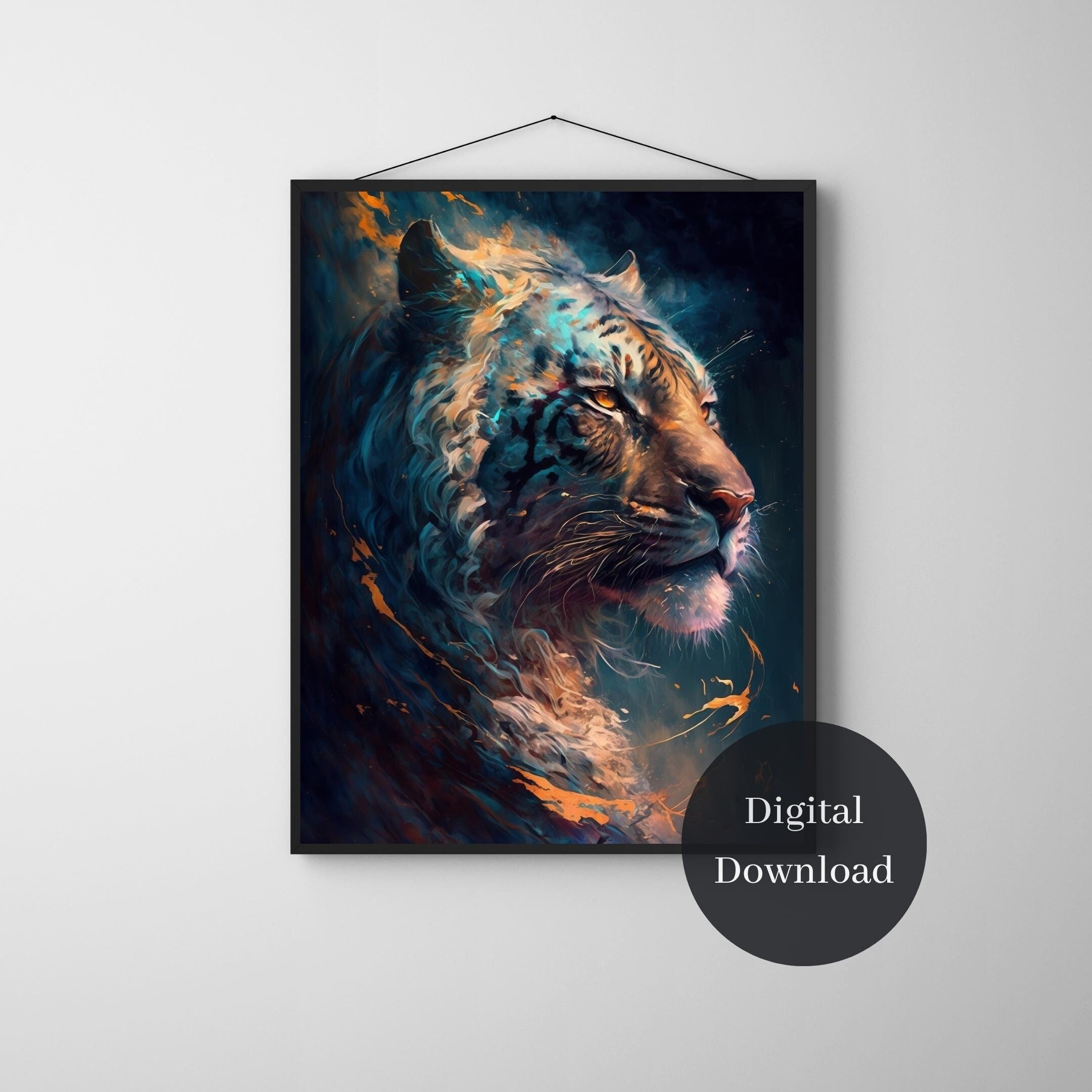 Tiger Art Digital Art the Print Tiger Digital Download Non ...