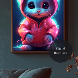 Baby Mouse Print Cute Baby Boy Art Digital Download Cute Neon Baby Girl ...