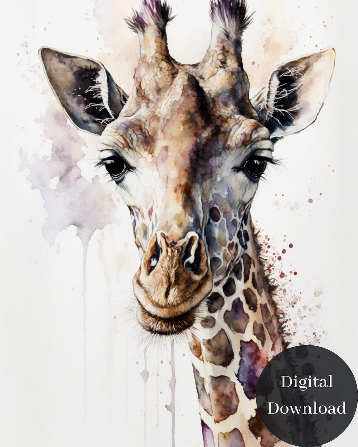 Set of 6 Safari Animals Watercolor Paintings Six Animal Watercolor ...