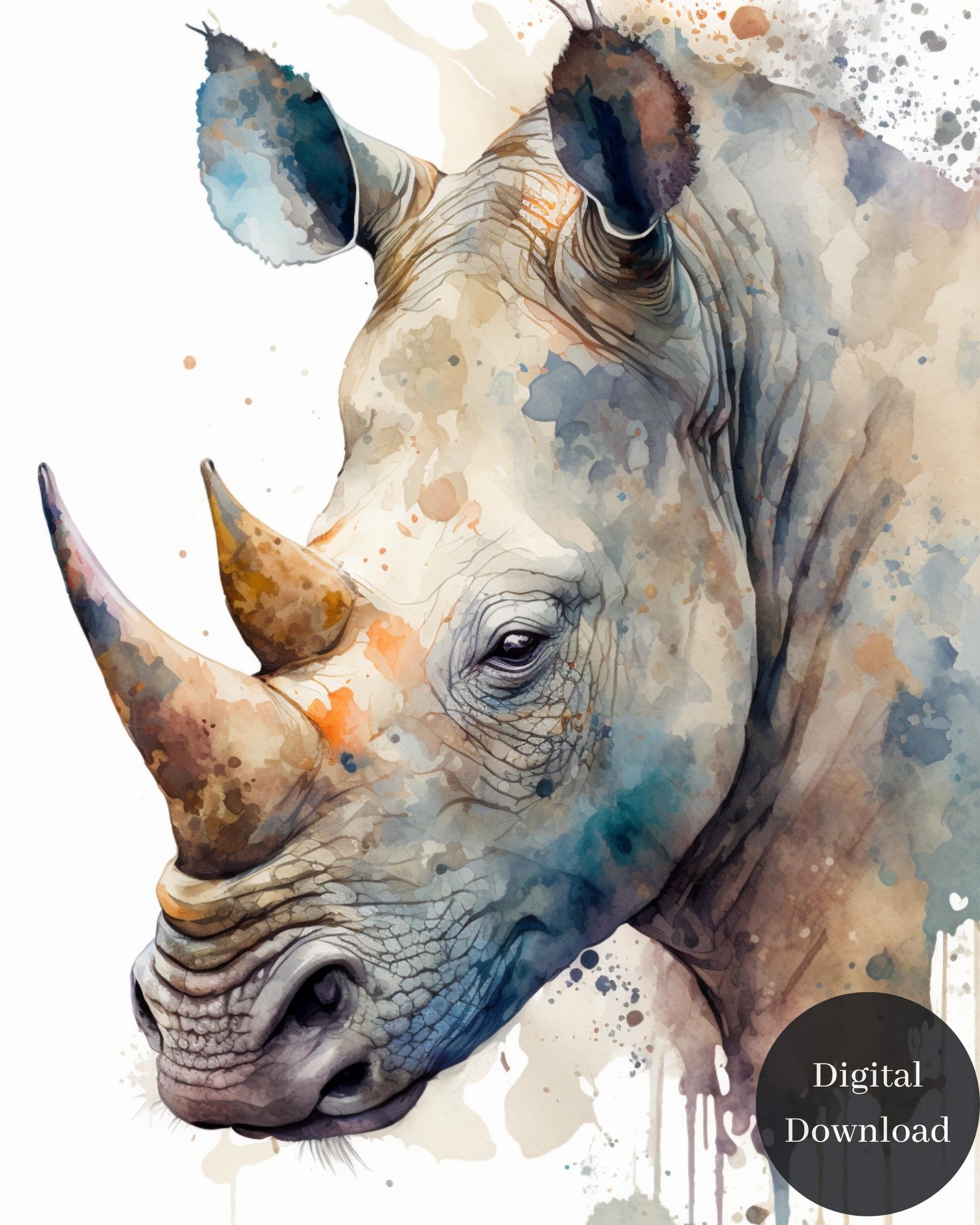 Set of 6 Safari Animals Watercolor Paintings Six Animal Watercolor ...