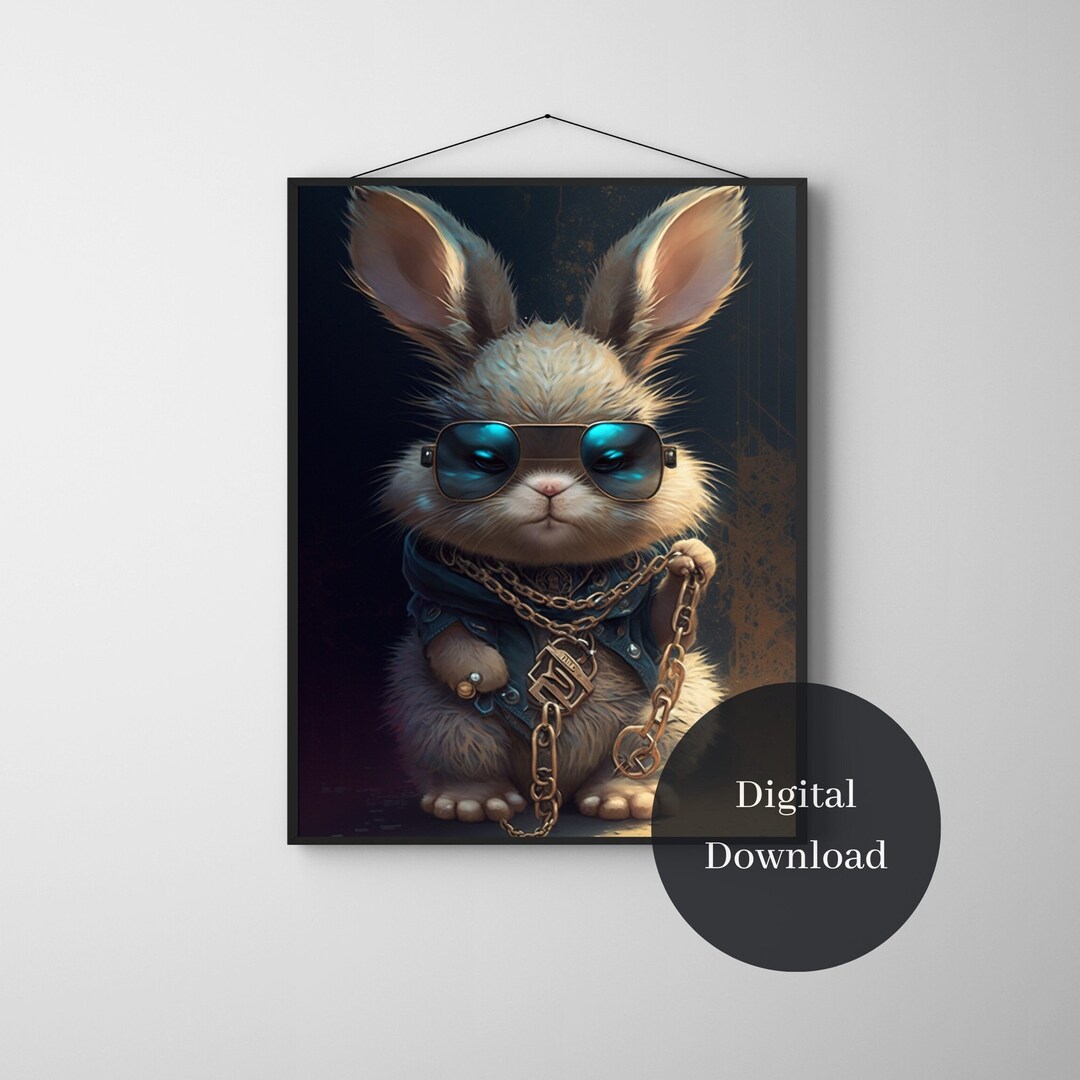Digital Art Cute Bunny Abstract Art Digiprint Easter Bunny Digital ...