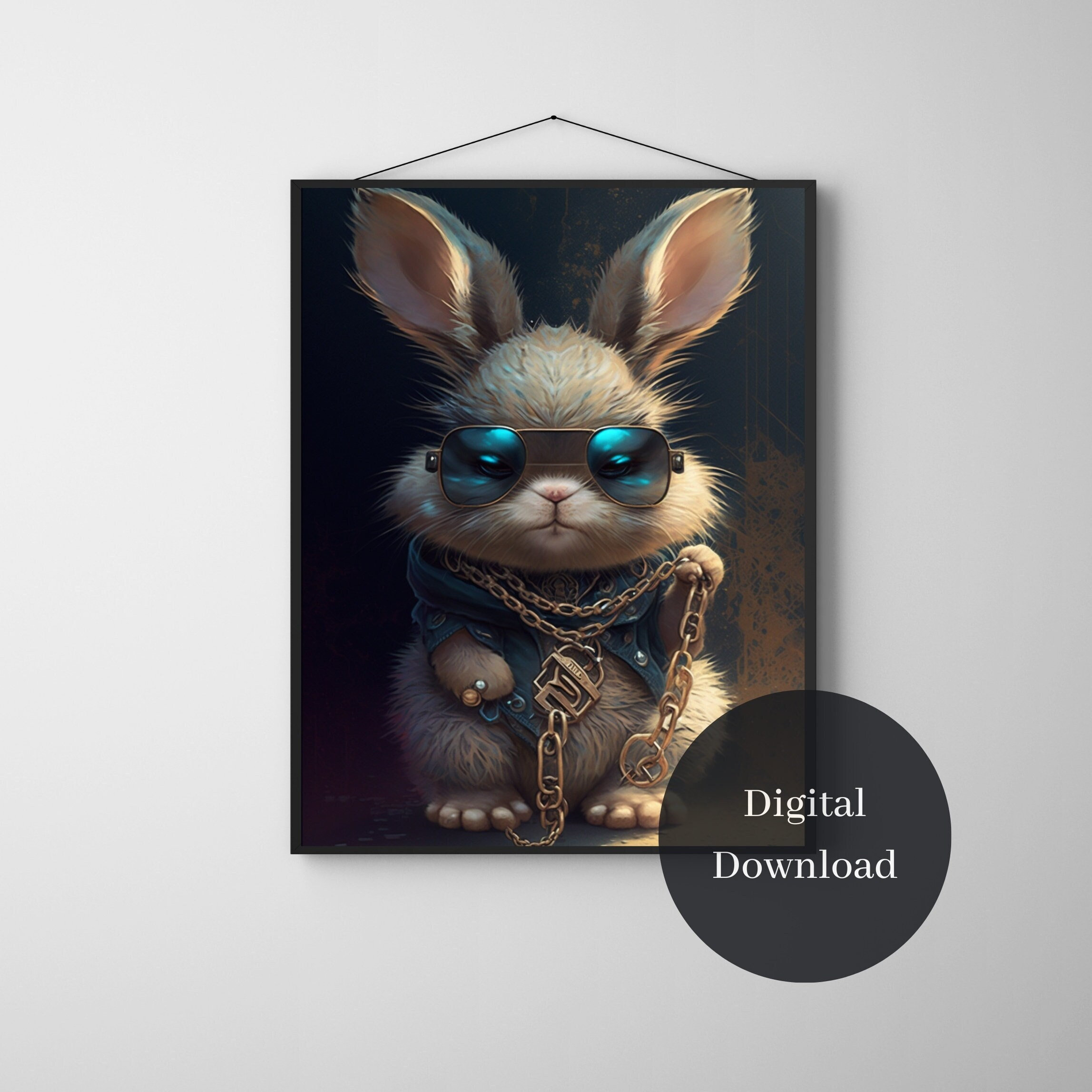 Digital Art Cute Bunny Abstract Art Digiprint Easter Bunny Digital ...