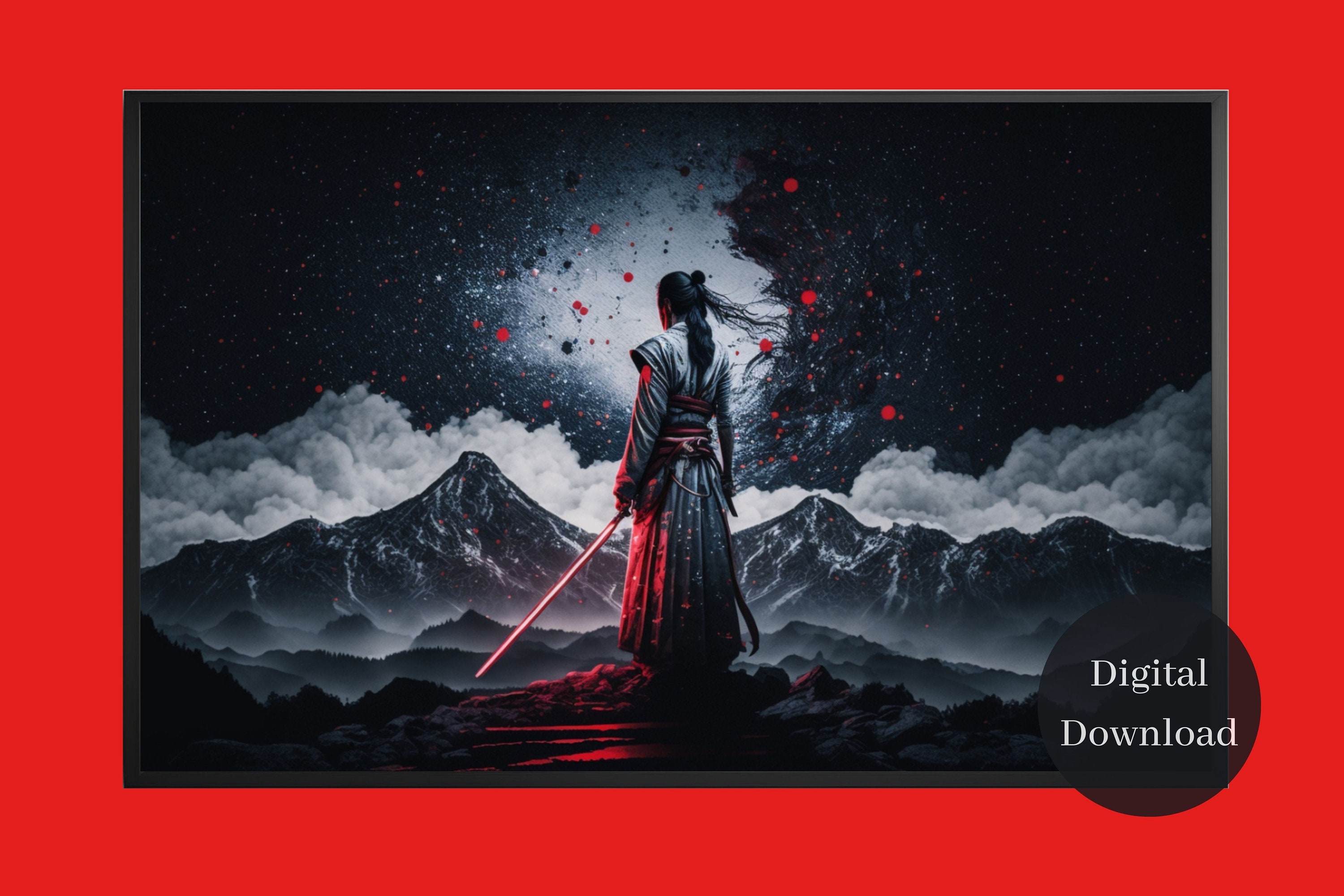 Samurai Art Digital Print Samurai Digital Art Samurai Art Prints ...