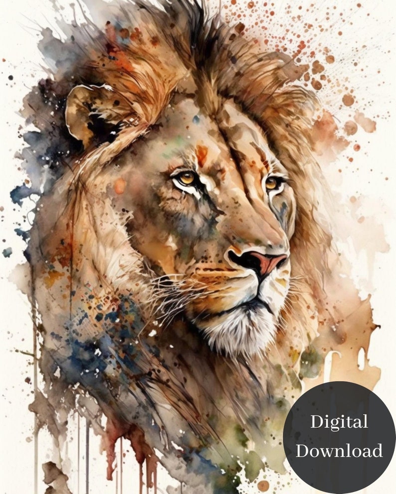 Set of 6 Safari Animals Watercolor Paintings Six Animal Watercolor ...
