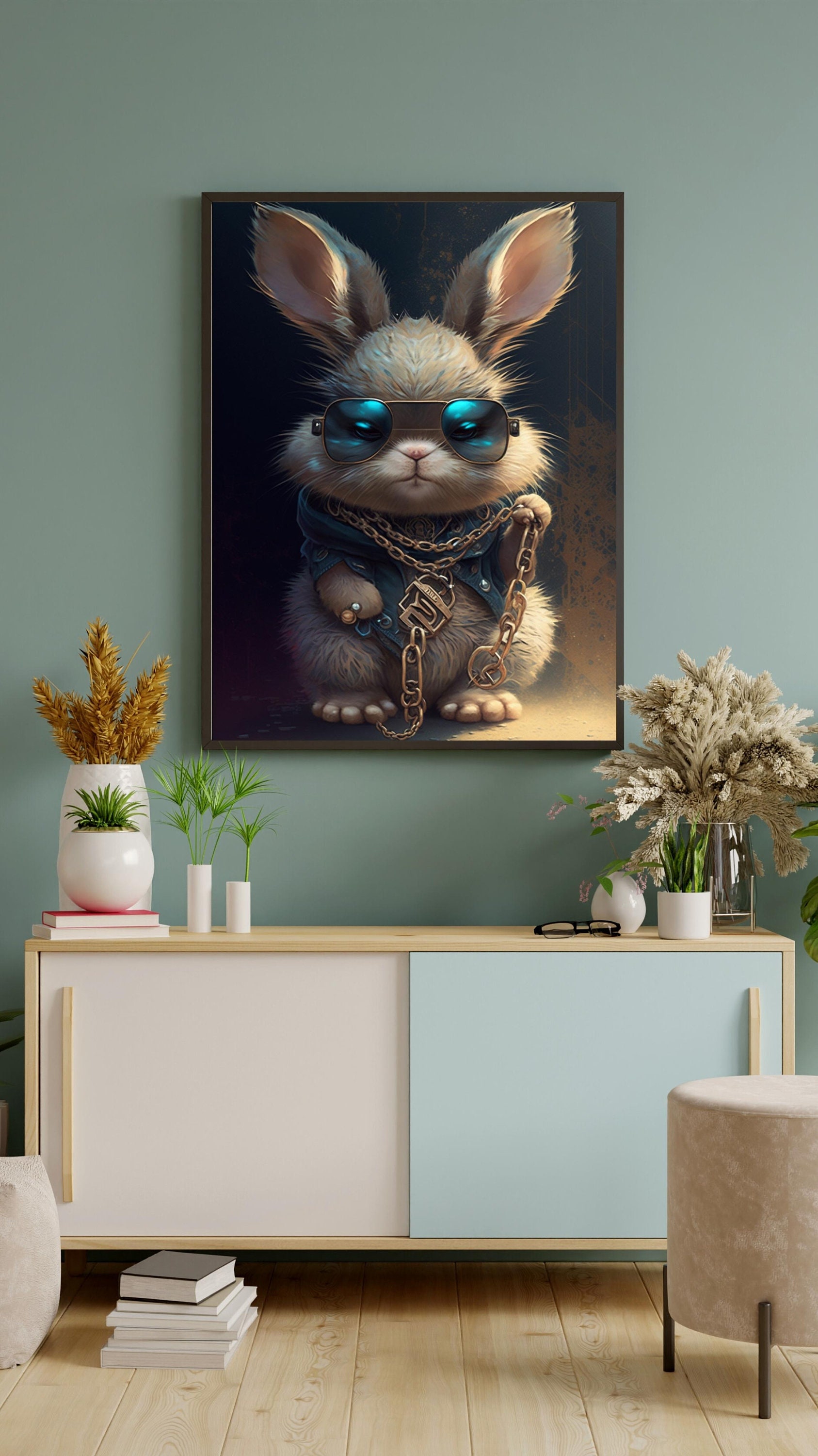 Digital Art Cute Bunny Abstract Art Digiprint Easter Bunny Digital ...