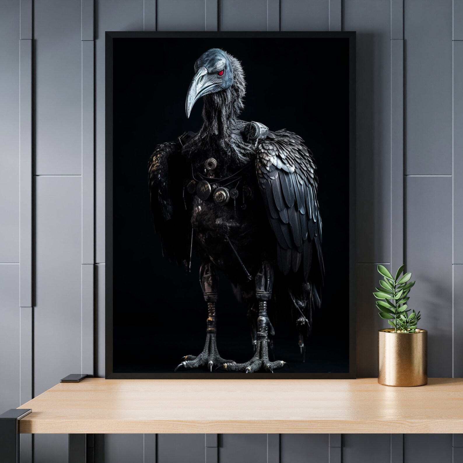 Vulture Print, Robo Vulture Art, Digital Download, Printable Art ...