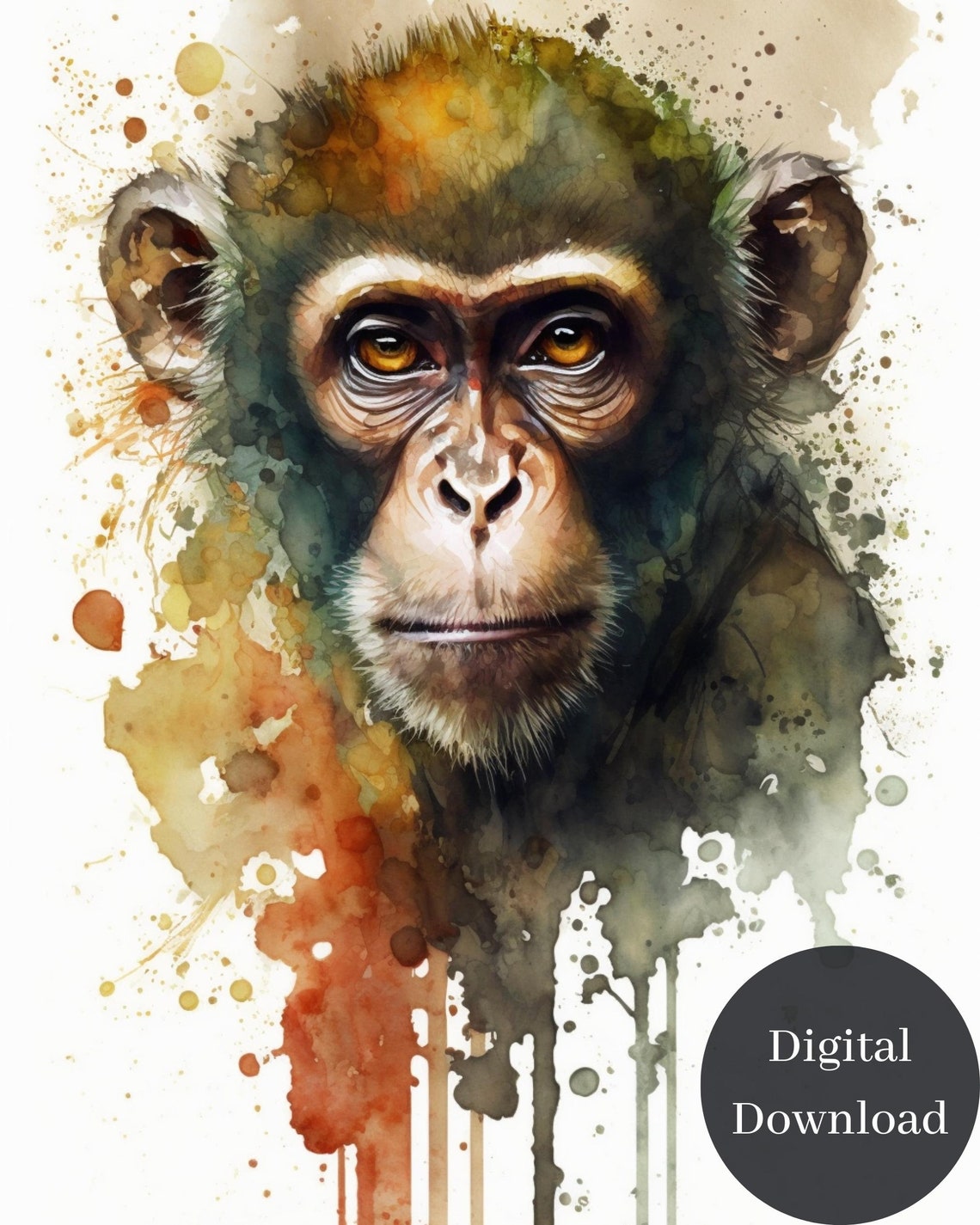 Set of 6 Safari Animals Watercolor Paintings Six Animal Watercolor ...