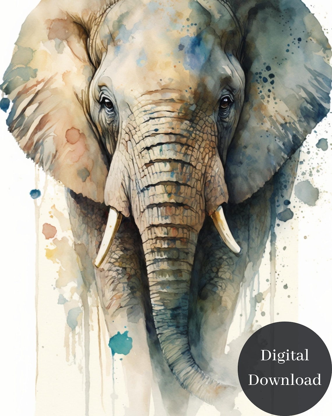 Set of 6 Safari Animals Watercolor Paintings Six Animal Watercolor ...