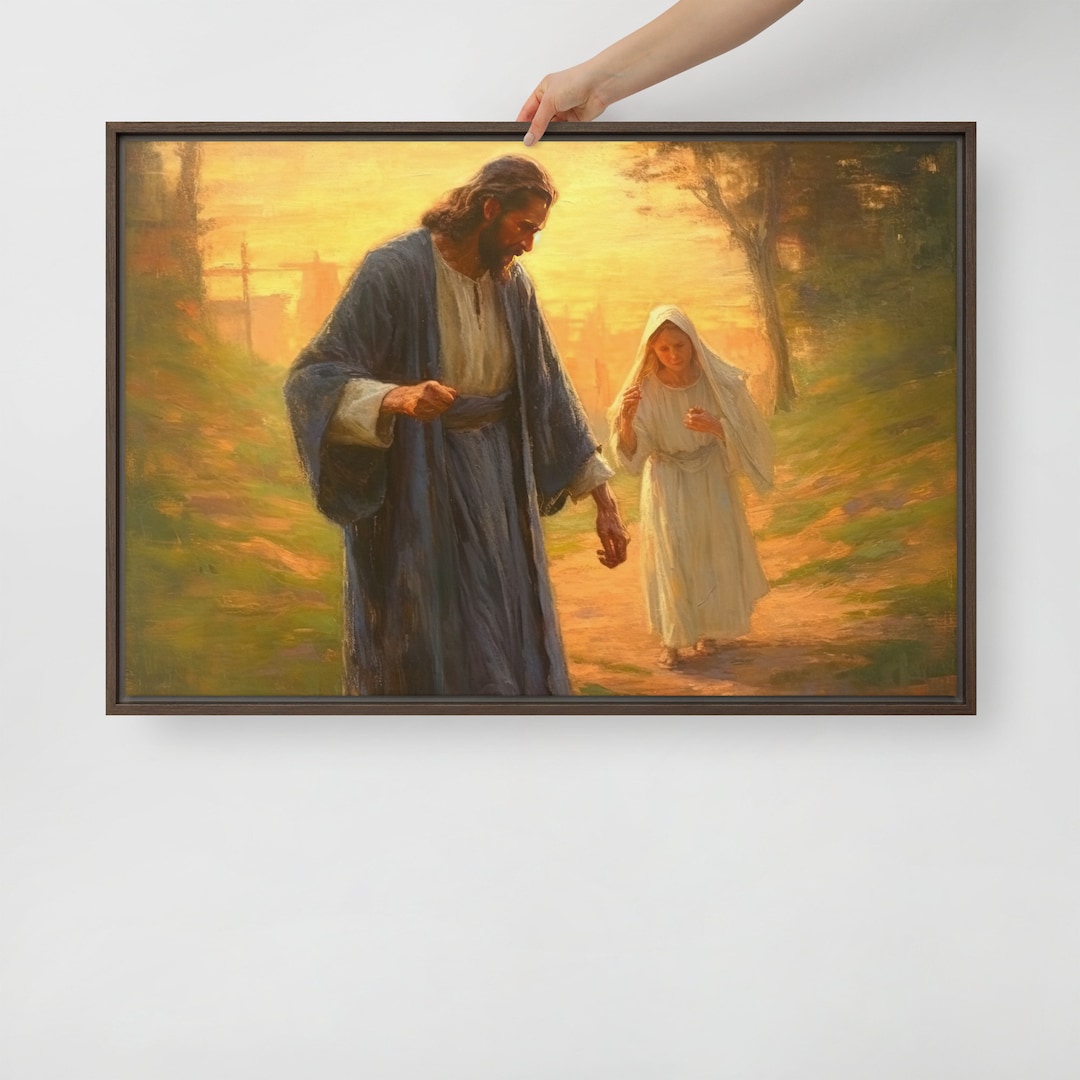 The Sinner Coming to Jesus Feet, Framed Canvas | Impressionist Painting ...
