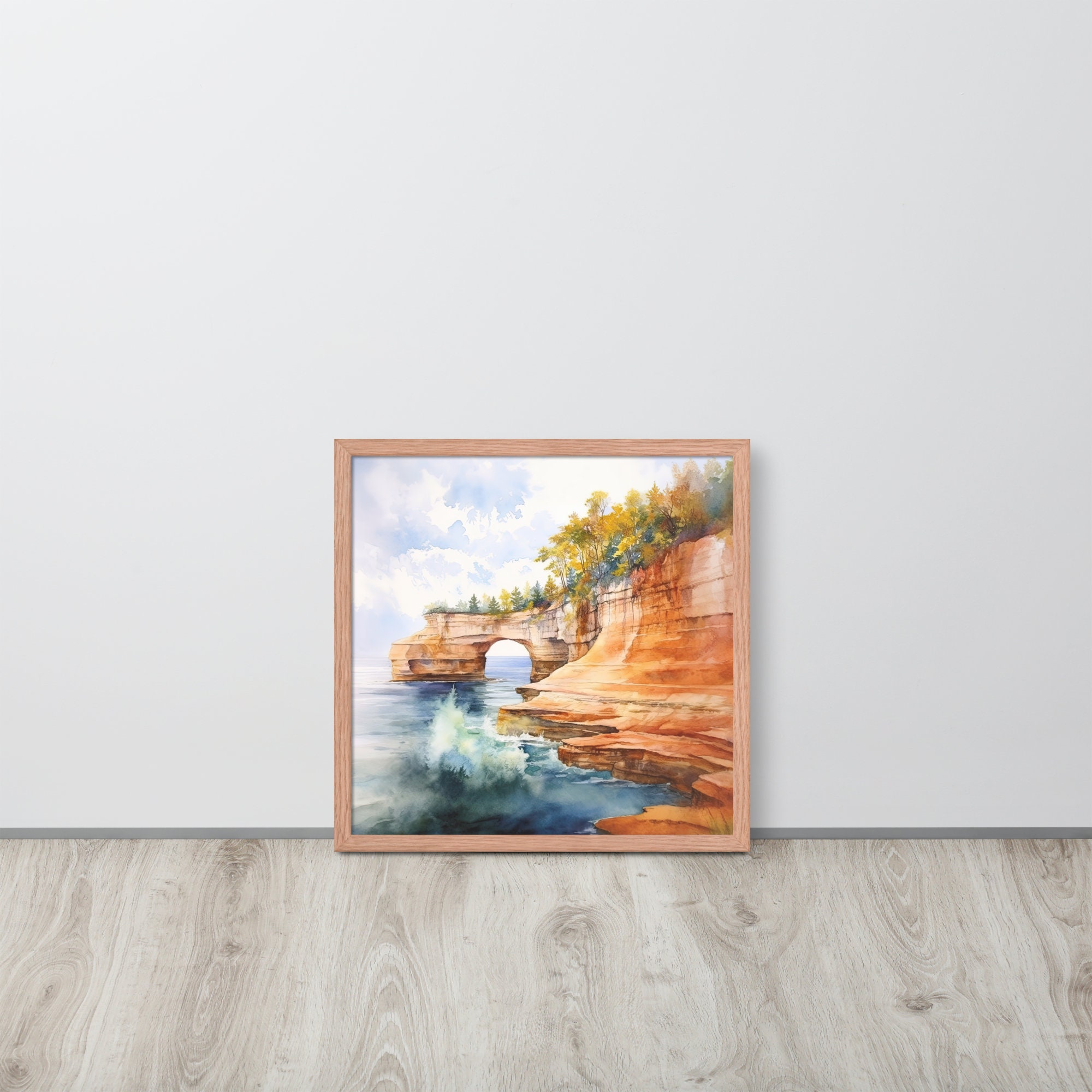 Pictured Rocks, Michigan Watercolor Painting, Wall Art, Digital ...